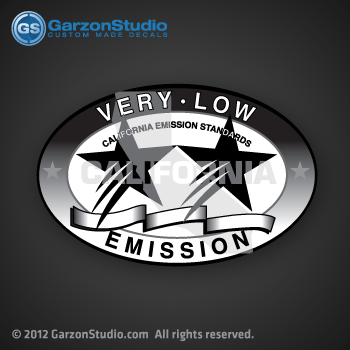 2 starts Very-Low emission california decal | JohnsonDecals.com