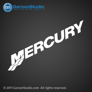 Mercury logo decal 2 wave cut vinyl | JohnsonDecals.com